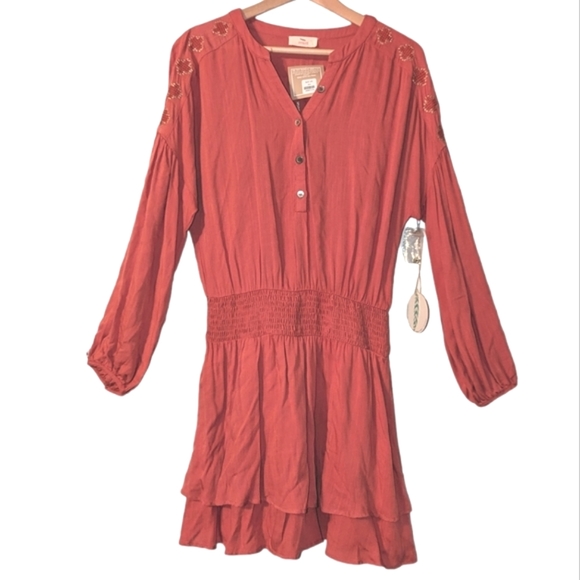 Hummingbird | Dresses | Nwt Hummingbird Embroidered Smocked Long Puff ...